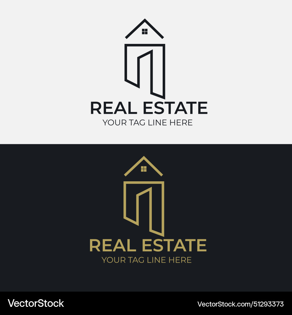 Simple minimalistic real estate logo design Vector Image