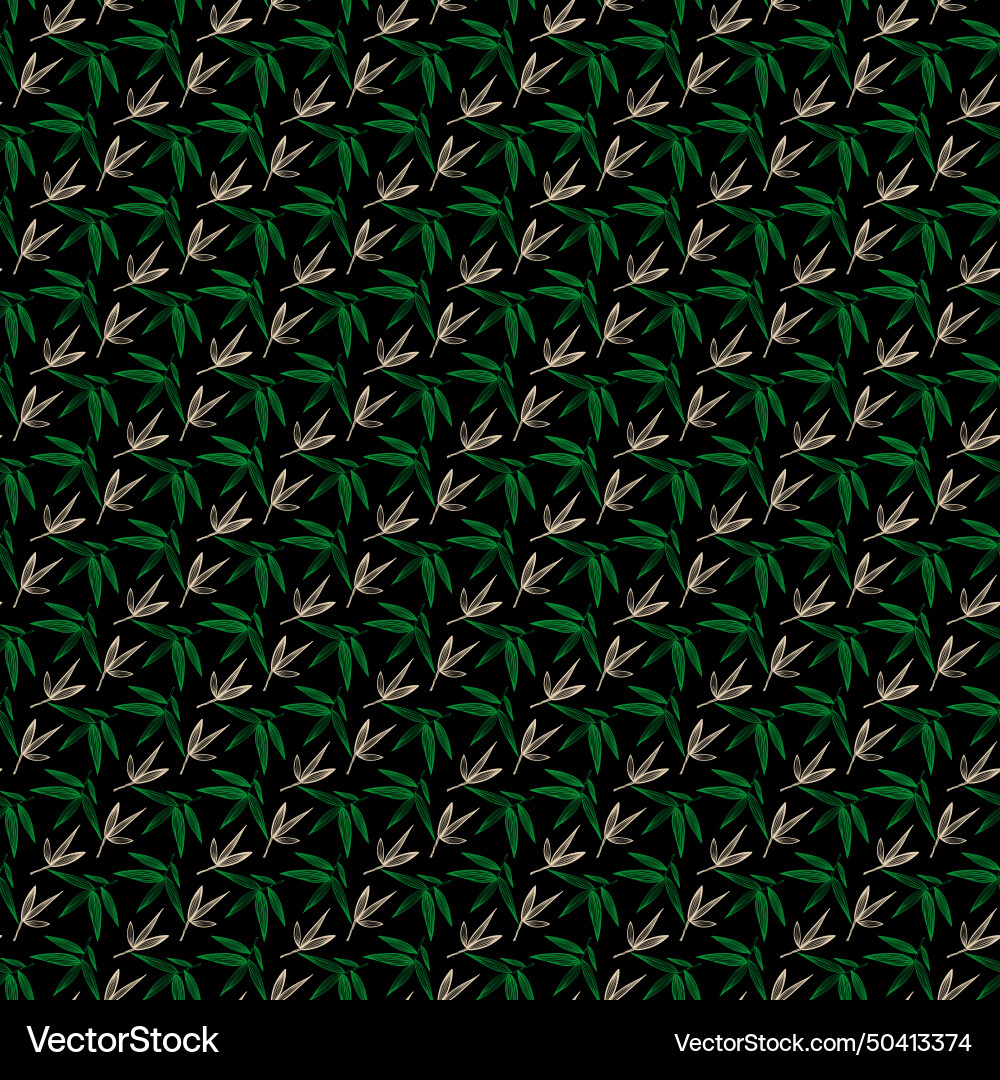 Bamboo leaves seamless pattern Royalty Free Vector Image