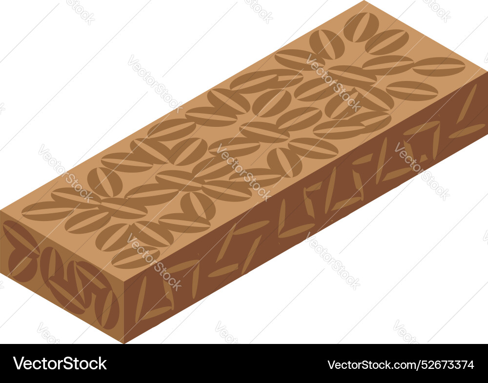 Coffee flavoured protein bar lying on white Vector Image