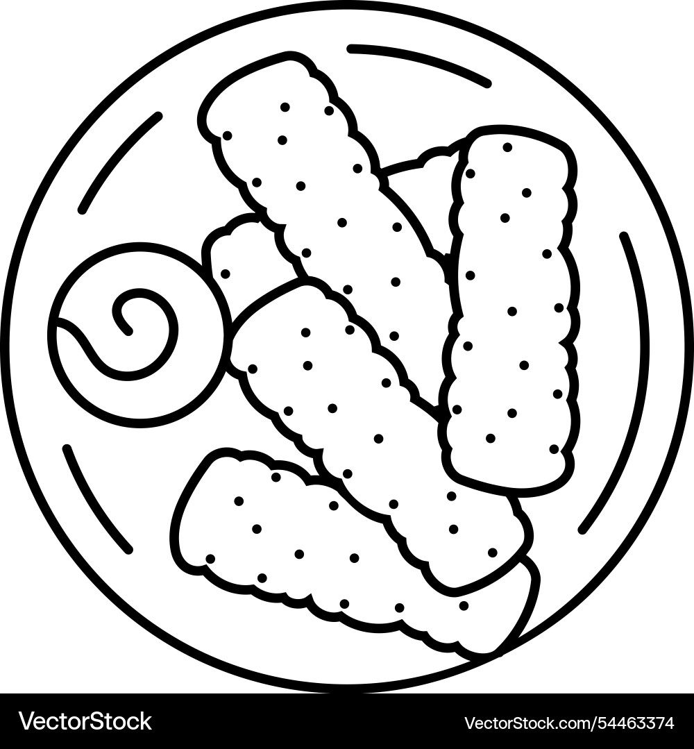 Fingers fish line icon Royalty Free Vector Image