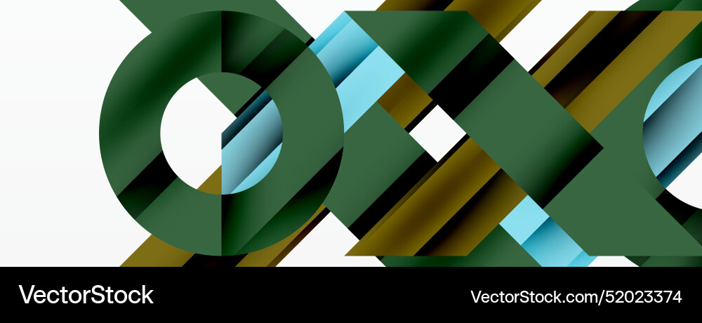 Geometric diagonal line and circle shape wide Vector Image