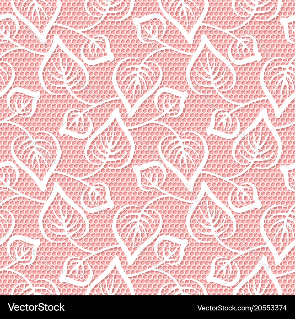 Pink Lace Leaves Pattern Royalty Free Vector Image