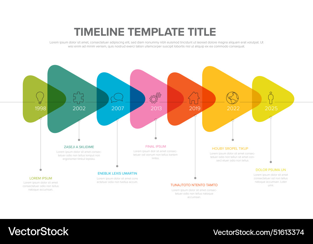 Simple overlay timeline graph template Royalty Free Vector