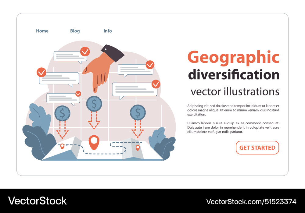 Strategic geographic diversification Royalty Free Vector