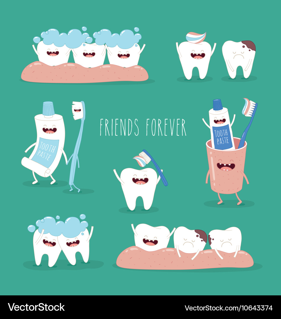 Teeth set Royalty Free Vector Image - VectorStock