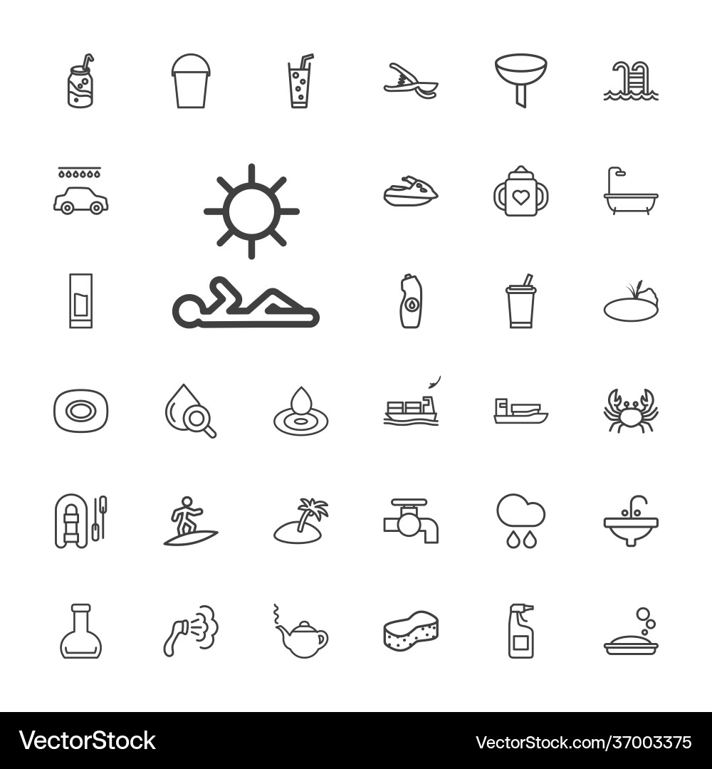 33 water icons Royalty Free Vector Image - VectorStock