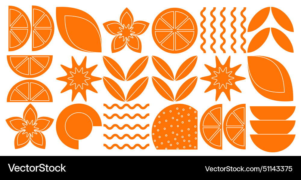 Abstract geometric fruit pattern shapes Royalty Free Vector