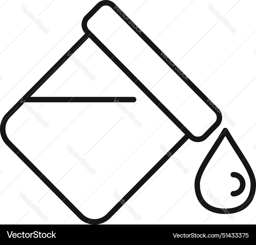 Laboratory beaker with droplet line icon Vector Image
