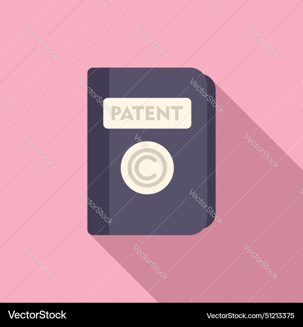 Patent copyright folder icon flat Royalty Free Vector Image