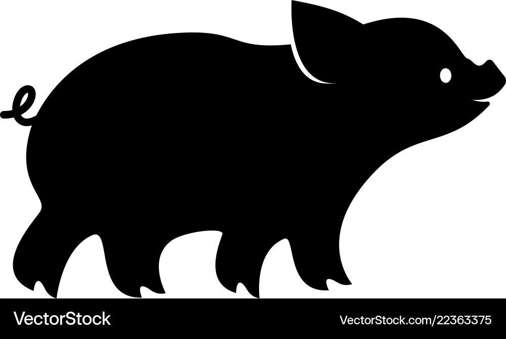 Piglet icon image pig silhouette Royalty Free Vector Image