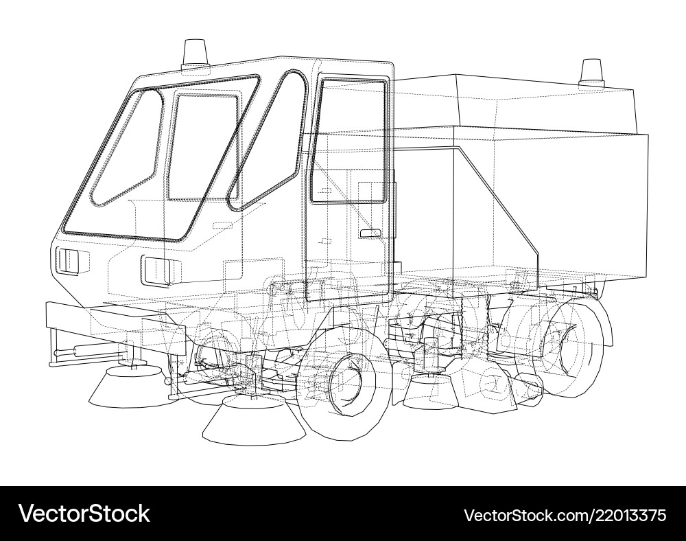 Small street clean truck concept Royalty Free Vector Image