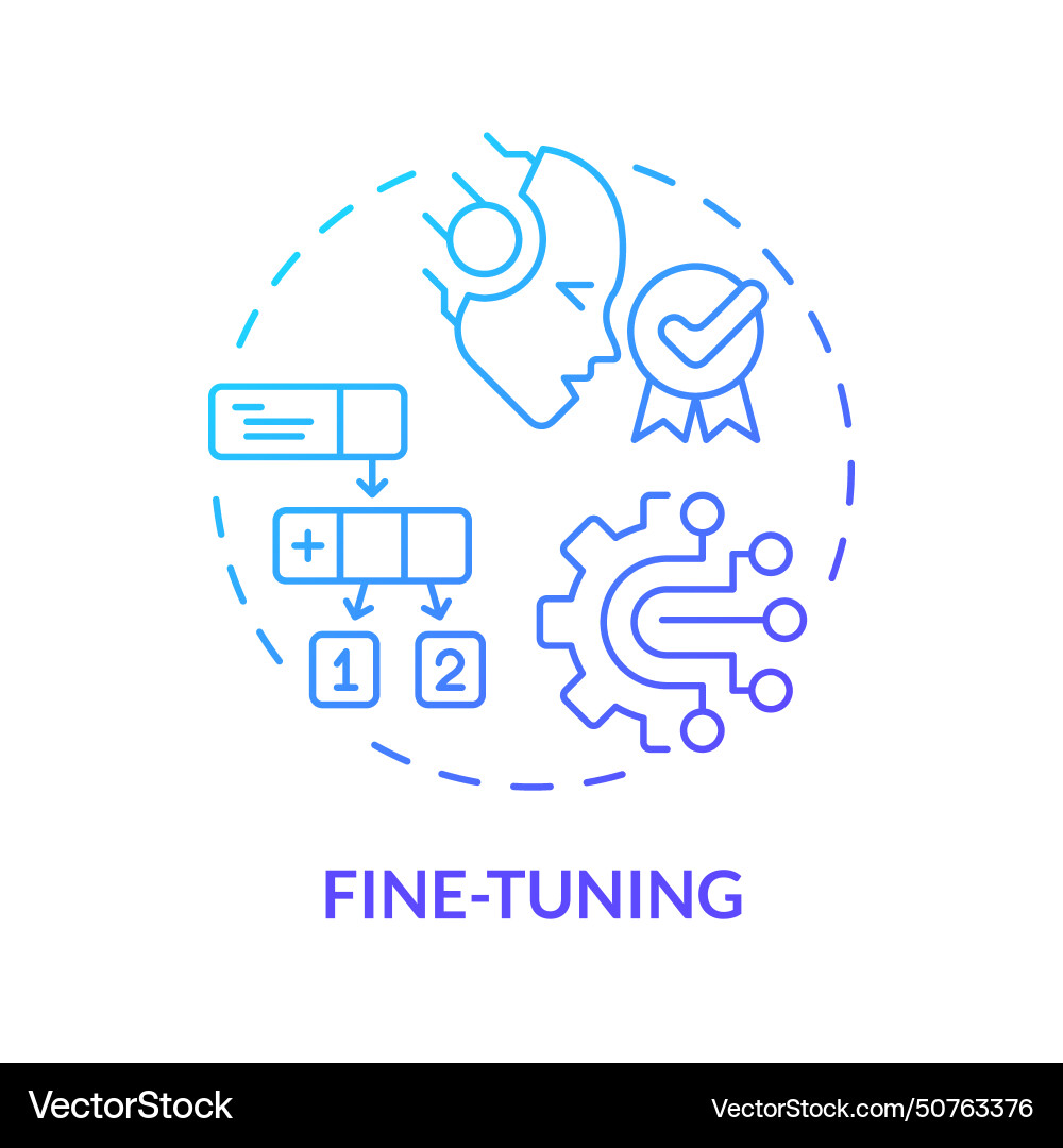 Ai fine-tuning blue gradient concept icon Vector Image Ai fine-tuning blue gradient concept icon Vector Image