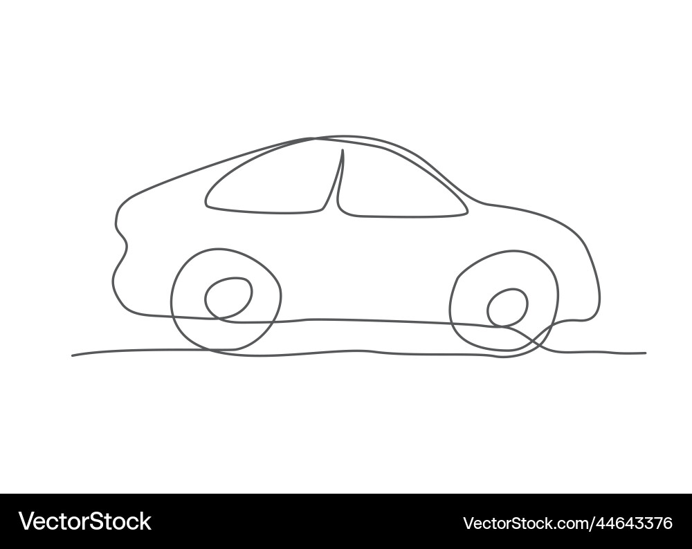Car one line drawing on white background Vector Image