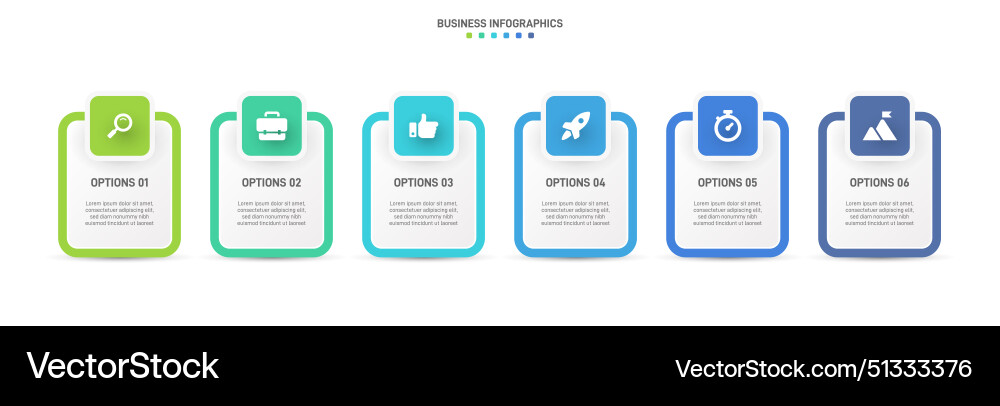Horizontal progress bar featuring 6 arrow-shaped Vector Image