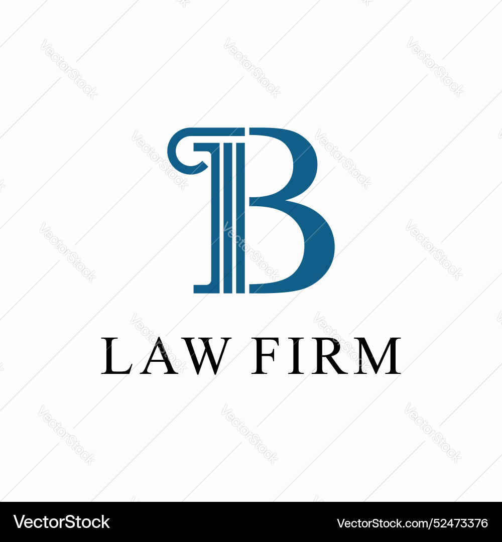 Initial b for law firm logo design template Vector Image