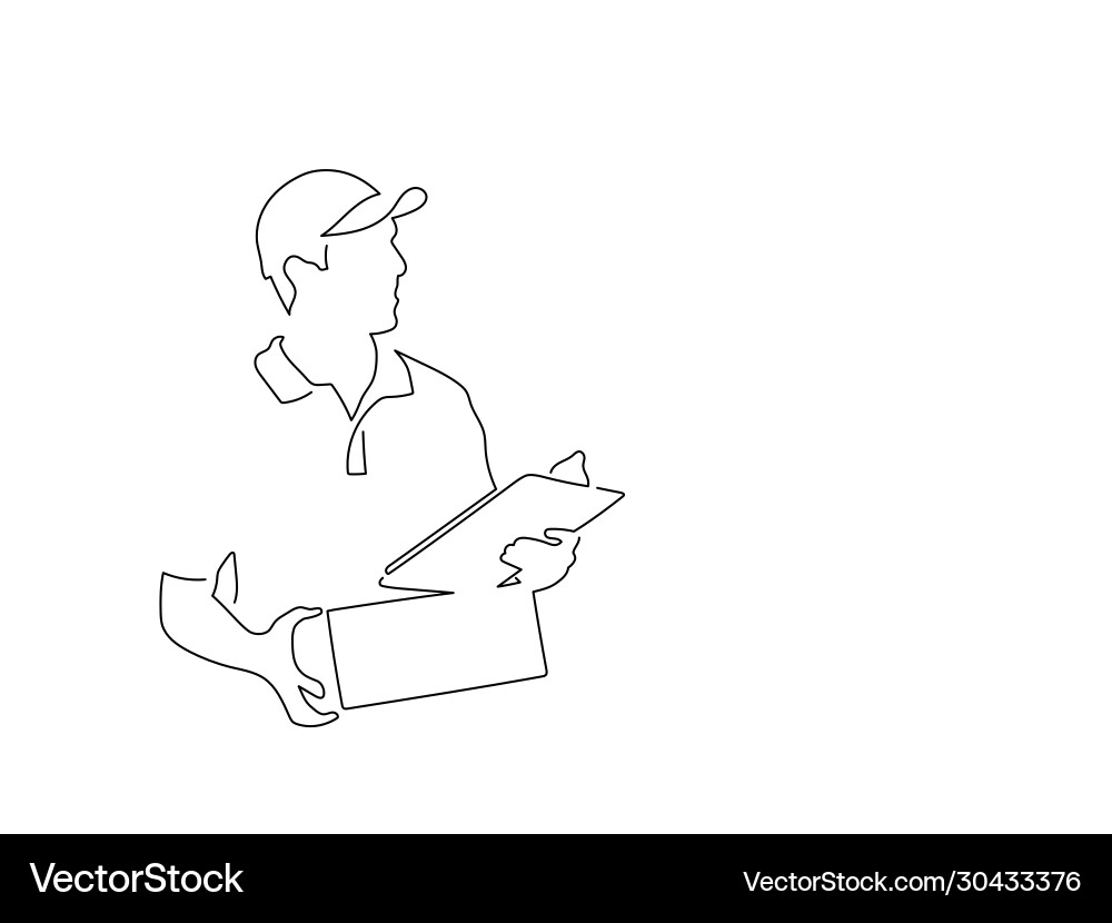 Logistics line drawing Royalty Free Vector Image