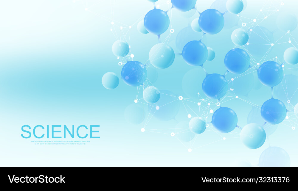 Molecular 3d structure molecule or atom Royalty Free Vector