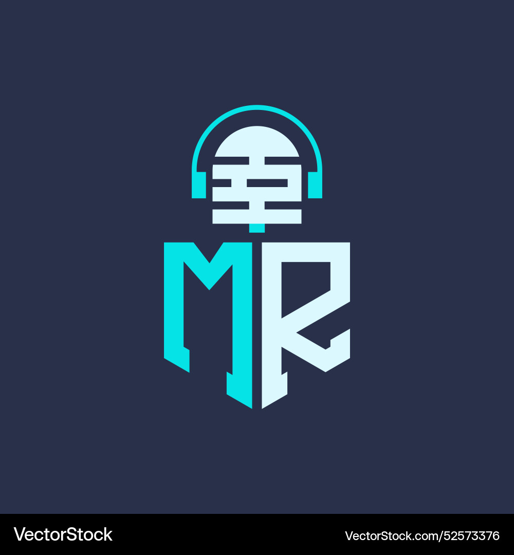Mr microphone logo design for audio music Vector Image
