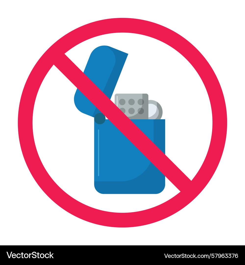No lighter sign lighter not allowed symbol Vector Image