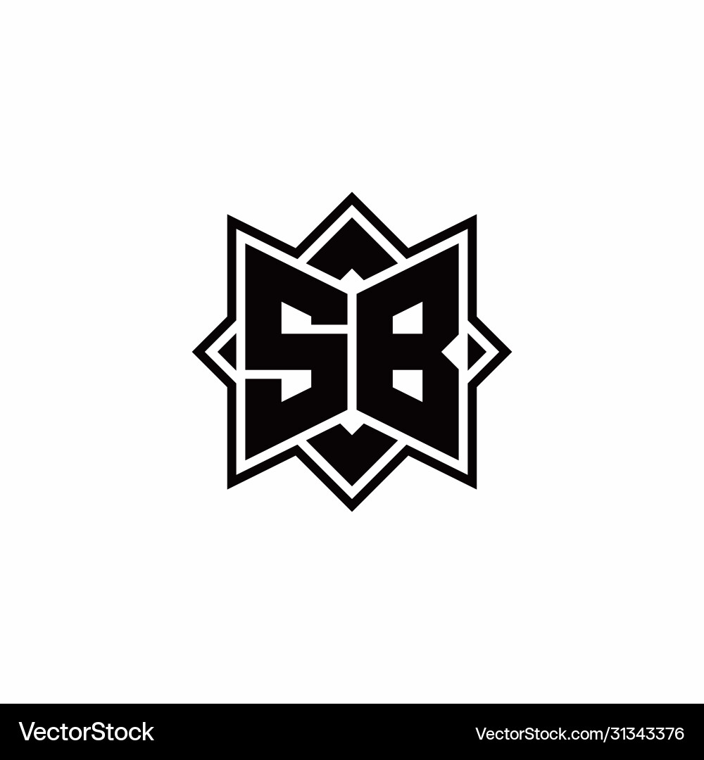 Sb monogram logo with square rotate style outline Vector Image