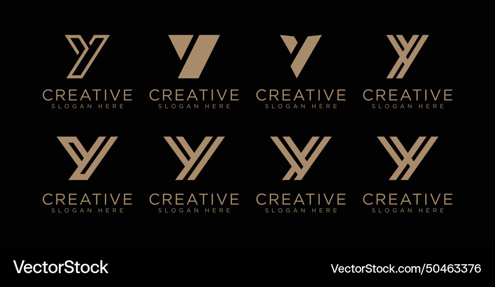 Set of letter y logo template design Royalty Free Vector