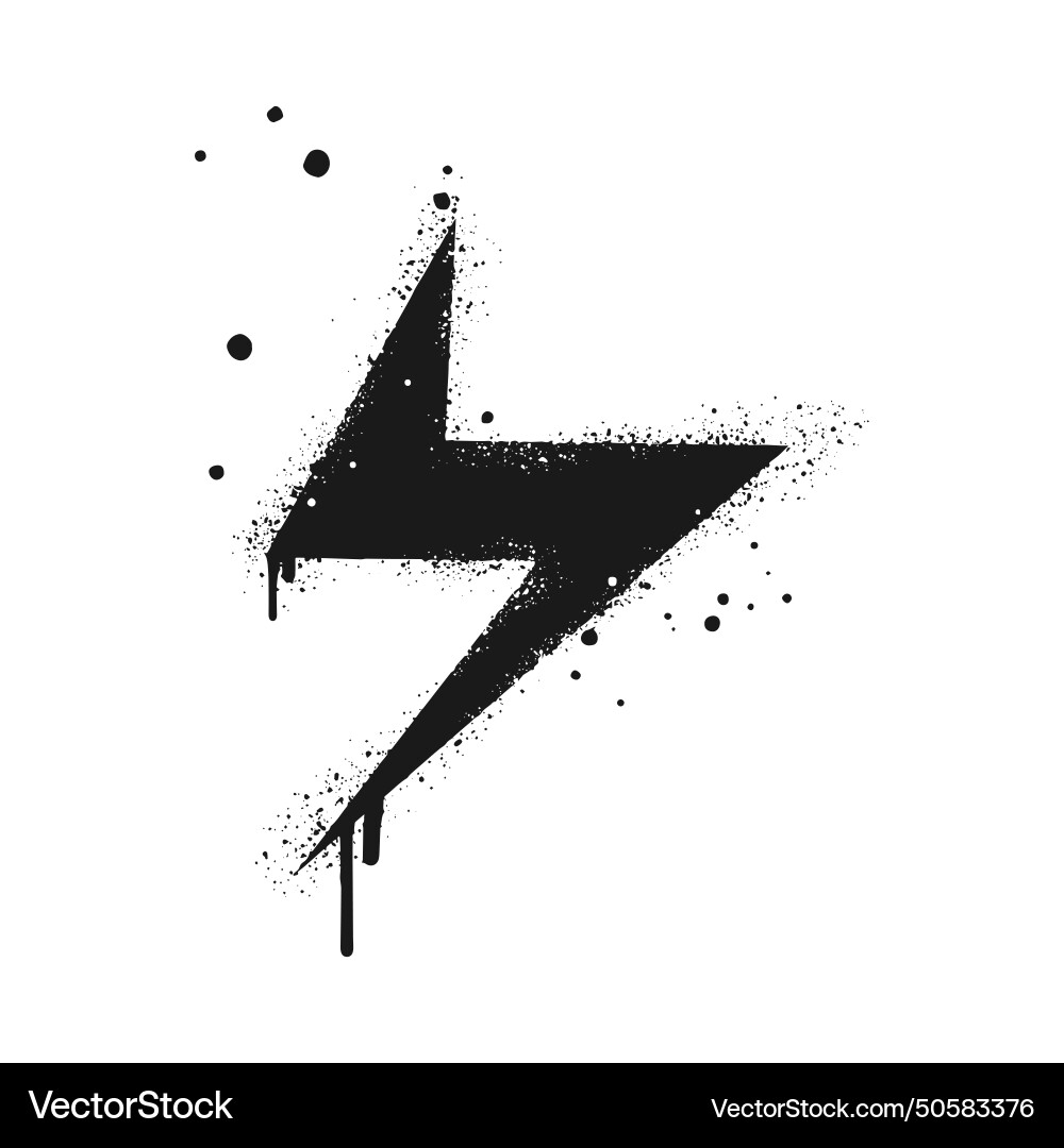 Spray painted graffiti electric lightning flash Vector Image