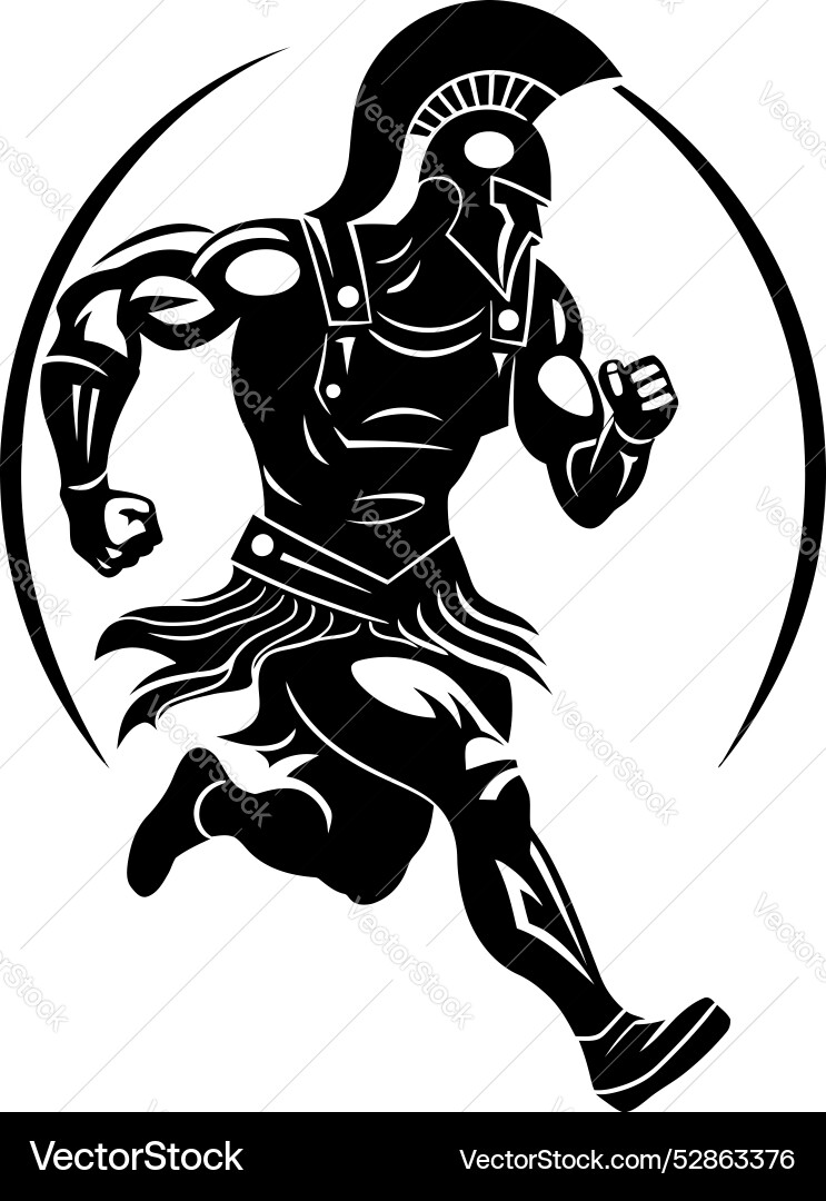 Sprinting sentinel gladiator warrior logo swift Vector Image
