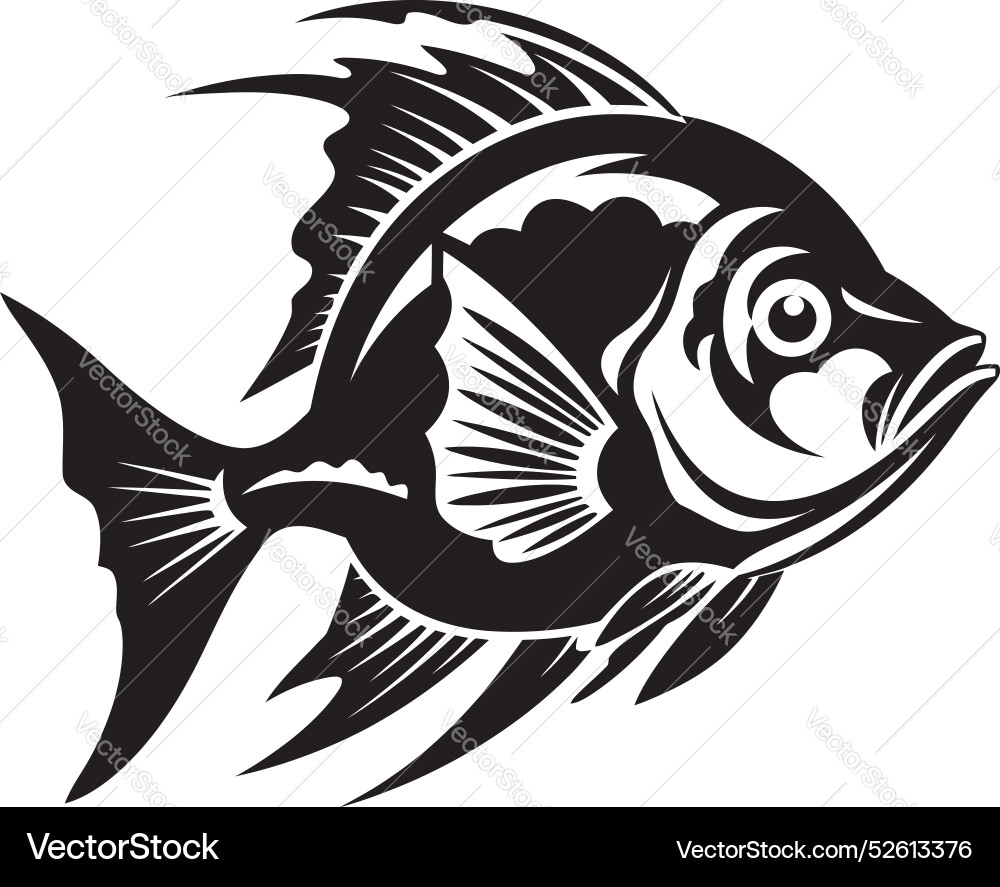 Streamside sketches tropical river fish art Vector Image