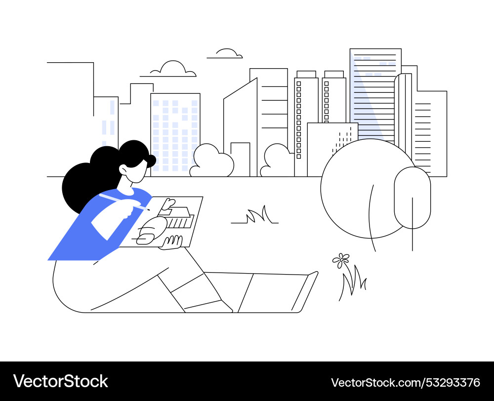 Urban sketching isolated cartoon Royalty Free Vector Image