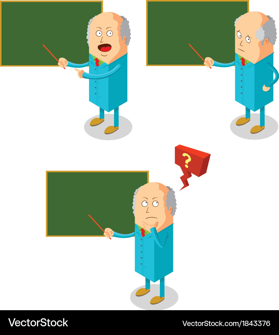 Wise Old Professor Explaining Royalty Free Vector Image