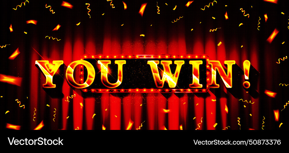 You win banner winner congratulations frame Vector Image