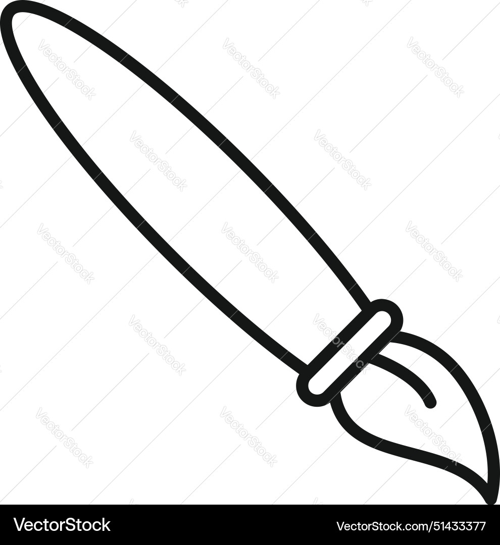 Black and white of a paintbrush Royalty Free Vector Image