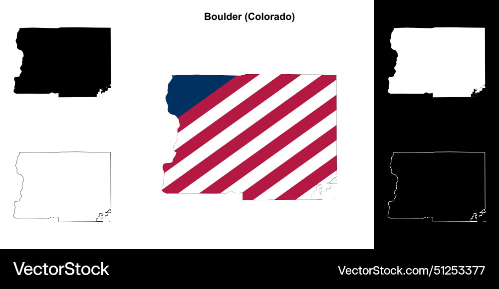 Boulder outline map Royalty Free Vector Image - VectorStock