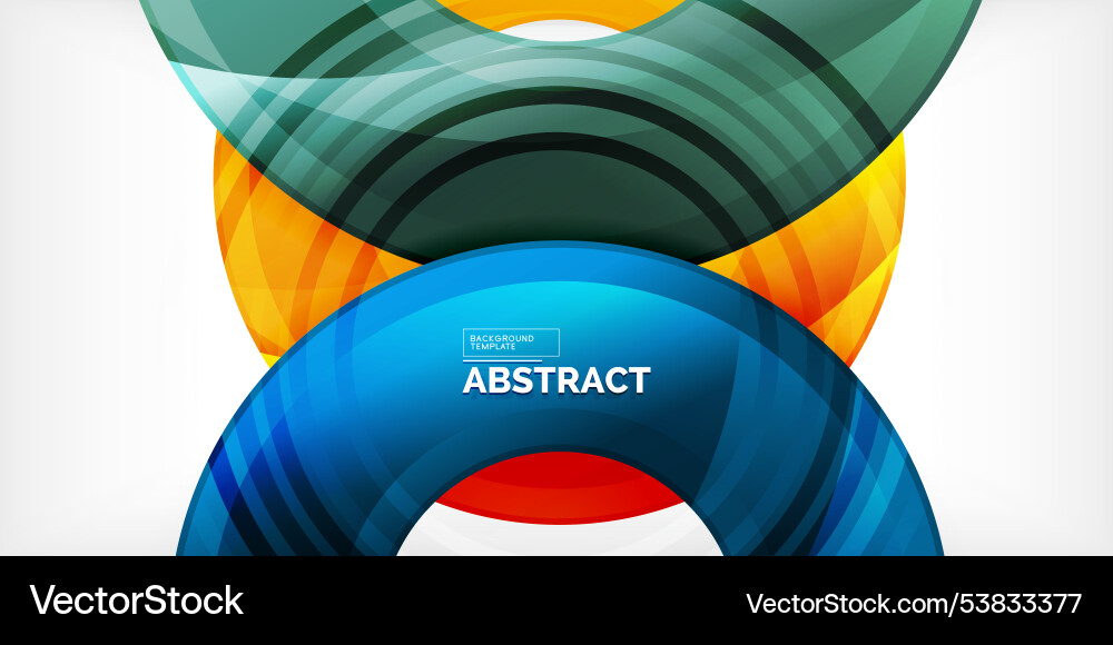 Bright colorful circles with light effects Vector Image