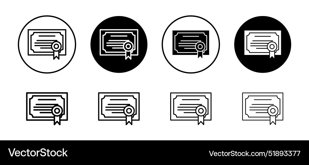 Certificate icon set collection Royalty Free Vector Image