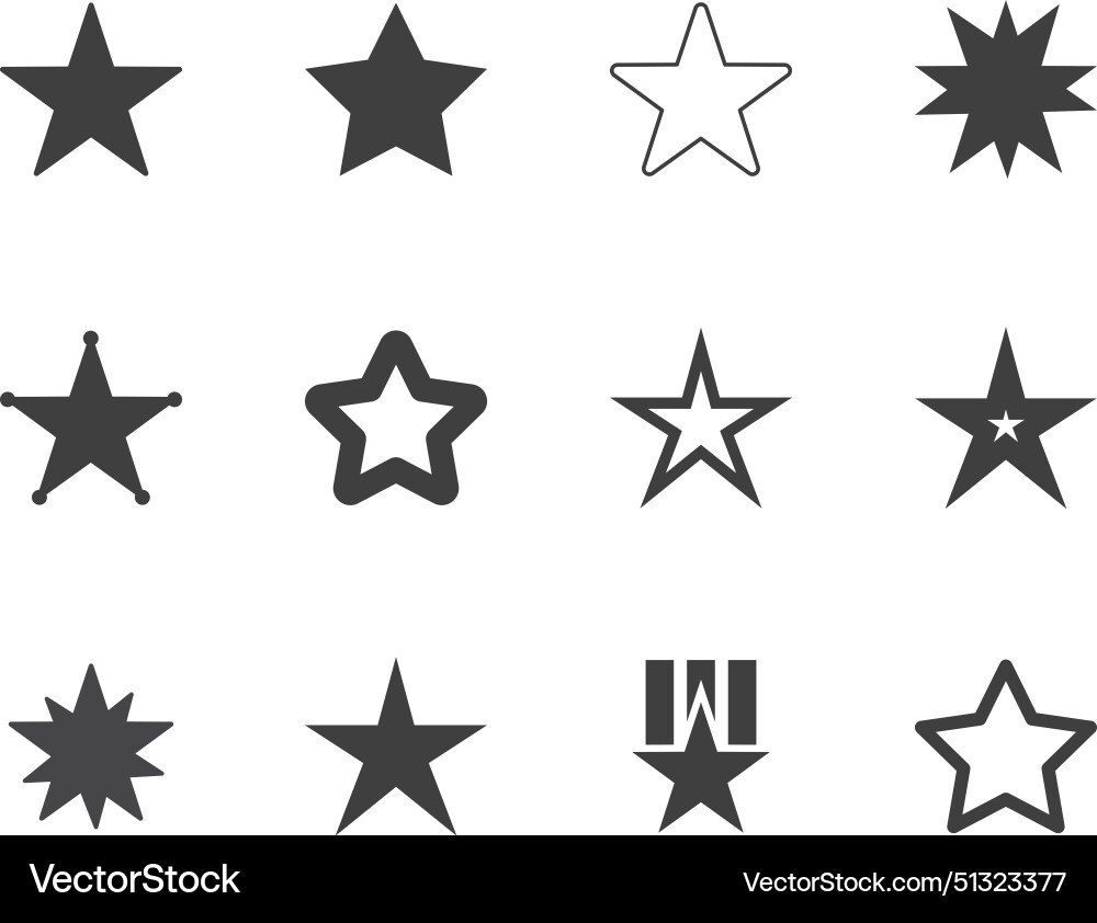 Classic star icon logo flat eps Royalty Free Vector Image