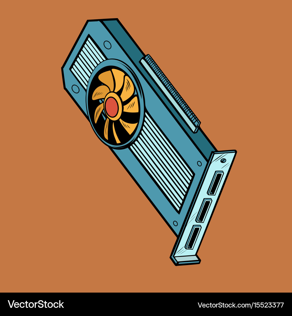 Computer graphics card a peripheral device Vector Image