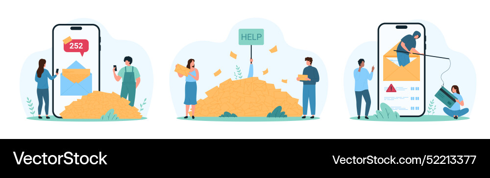 Email Spam & Phishing Attack Royalty Free Vector Image