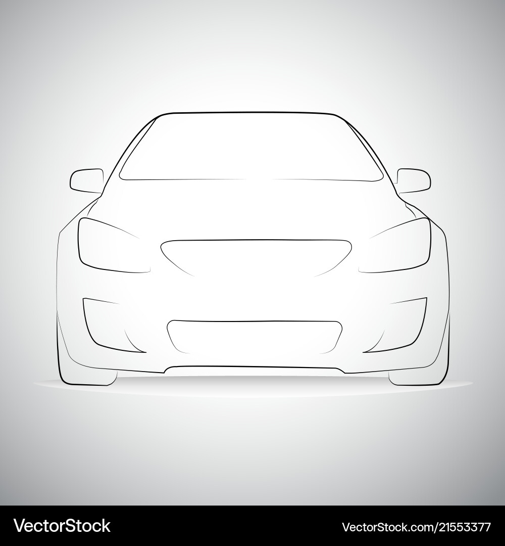 Front Sports Car Outlines Royalty Free Vector Image