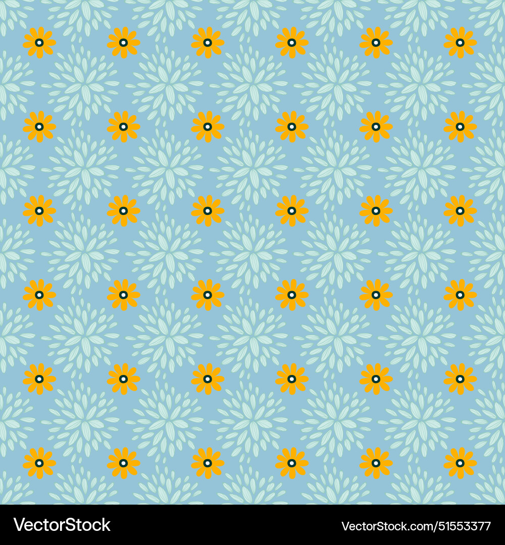Hand drawn pressed flowers pattern Royalty Free Vector Image