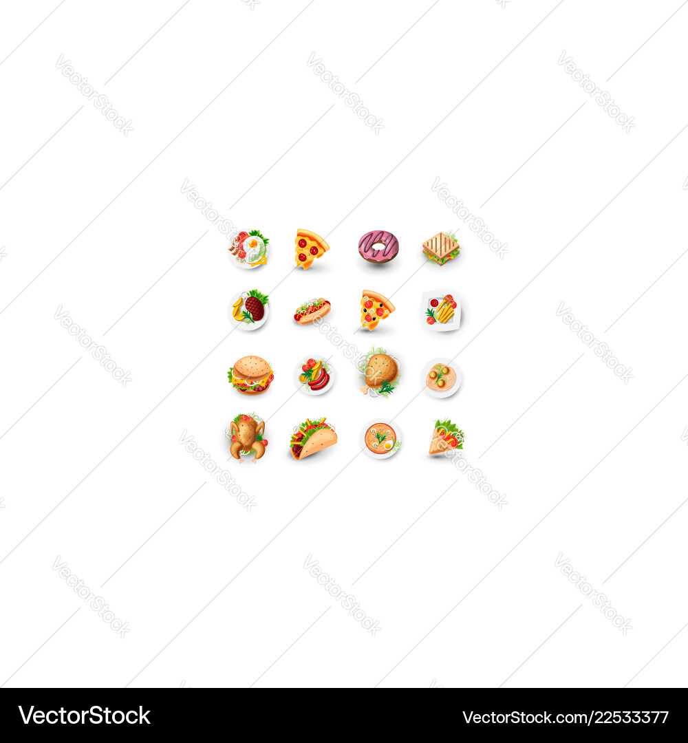 Junk Food Icons - Fast Food Set Royalty Free Vector Image