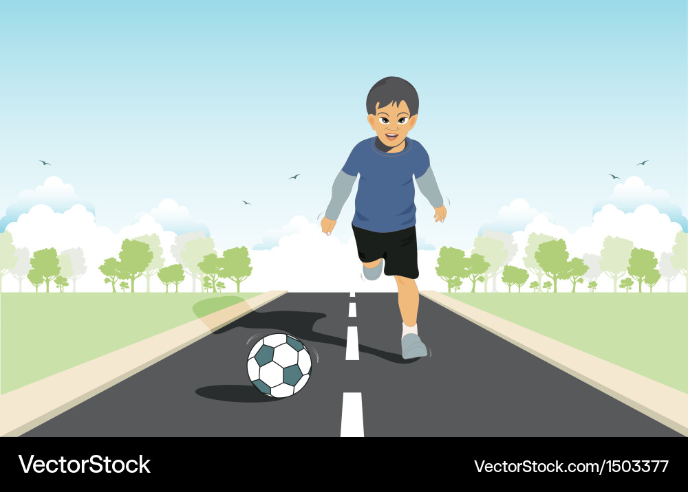 Kids kick Royalty Free Vector Image - VectorStock