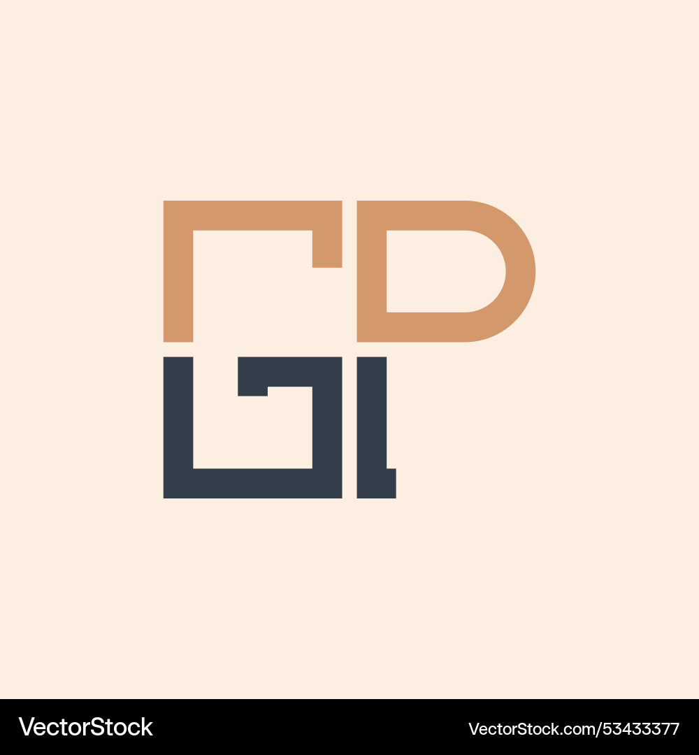 Modern gp letter logo design creative and Vector Image