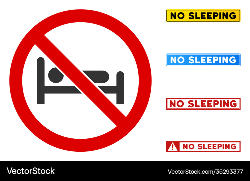No Sleeping Sign - Prohibited Royalty Free Vector Image