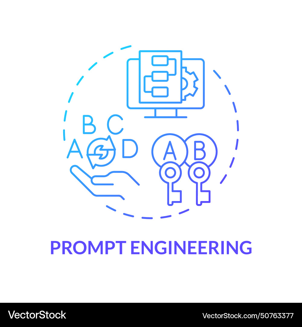 Prompt engineering blue gradient concept icon Vector Image Prompt engineering blue gradient concept icon Vector Image