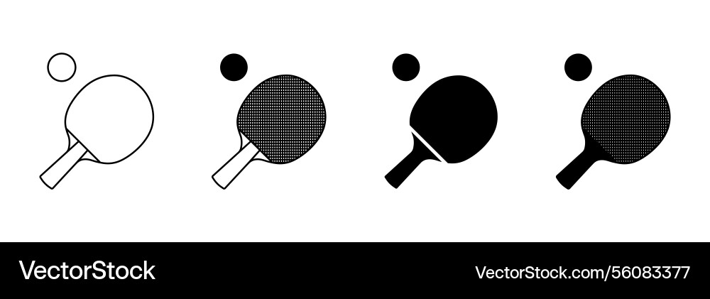 Table tennis ping pong racket and ball Royalty Free Vector