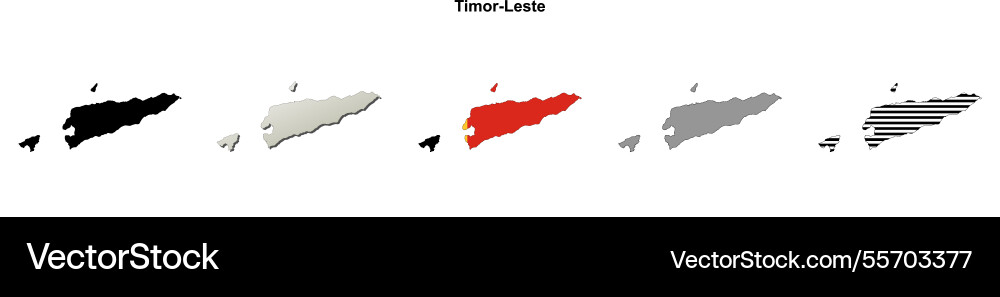Timor-leste outline map Royalty Free Vector Image