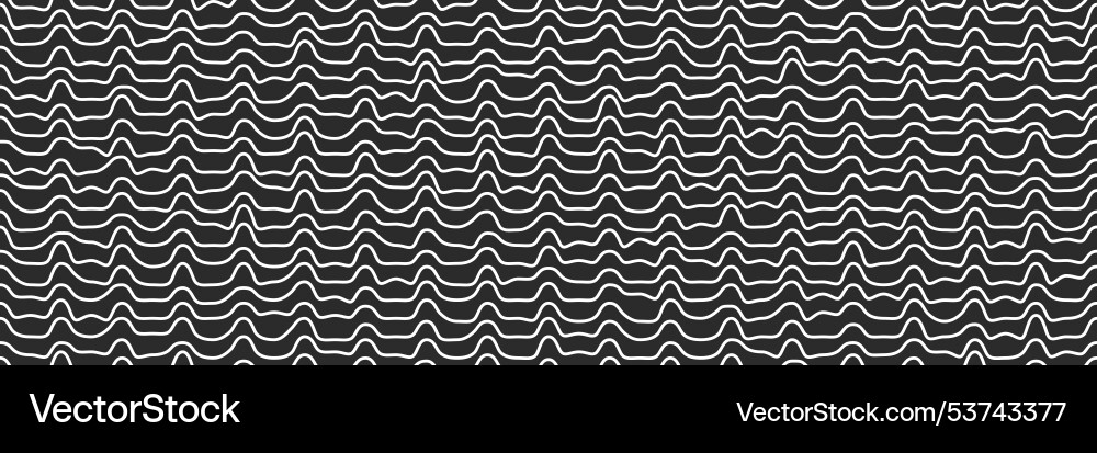 Wavy black lines in a seamless pattern on white Vector Image