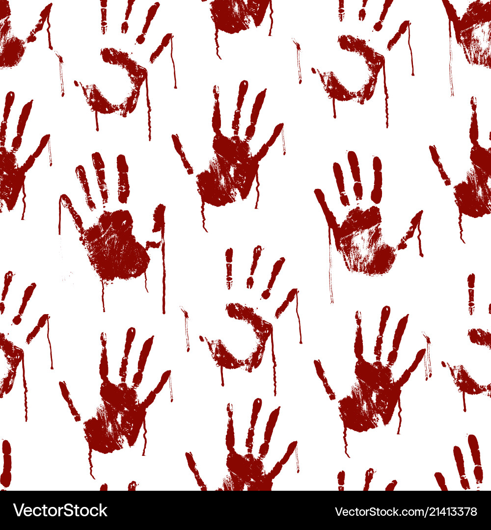 Bloody Handprint Pattern - Scary Red Royalty Free Vector