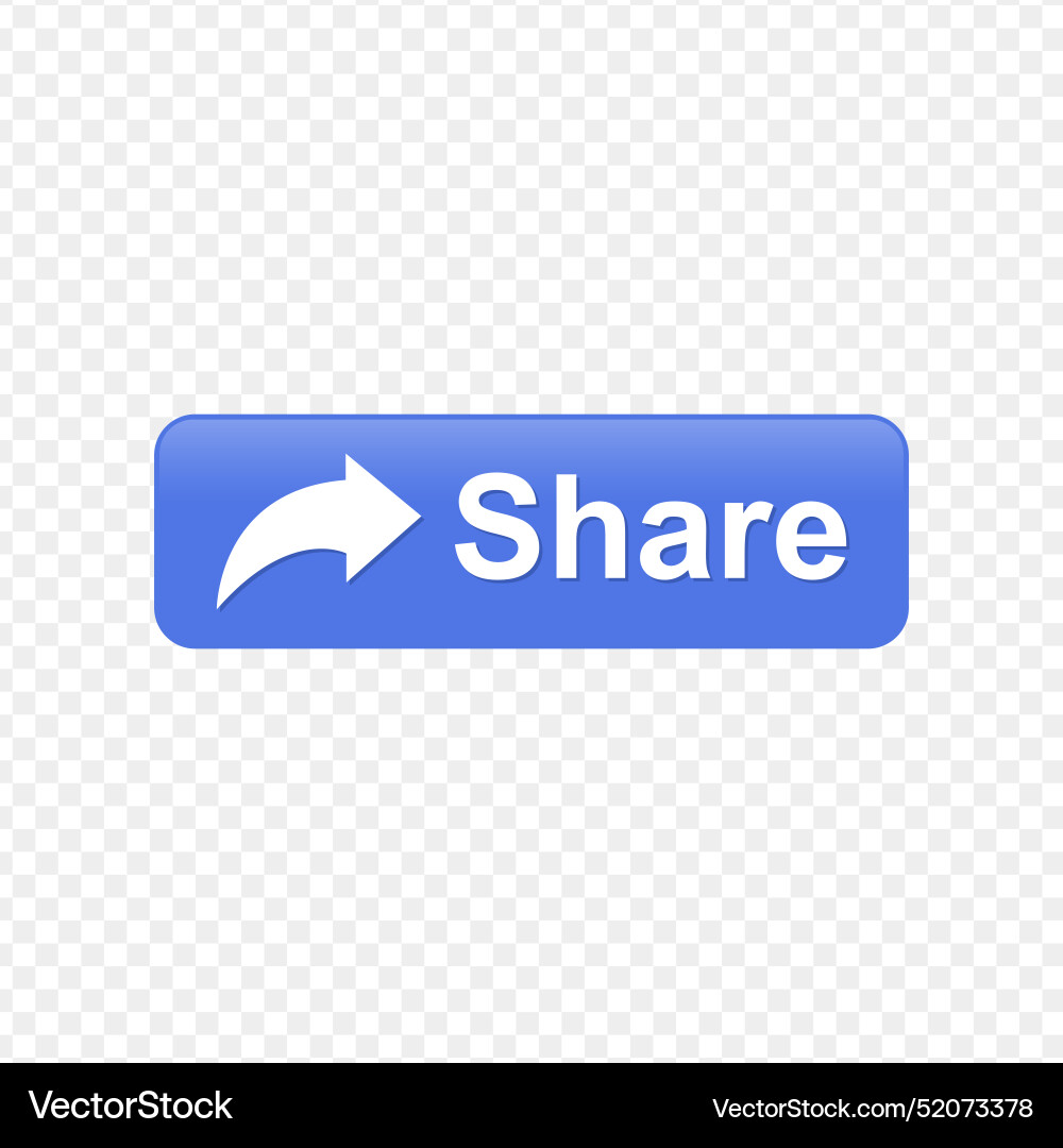 Blue social media share icon button Royalty Free Vector